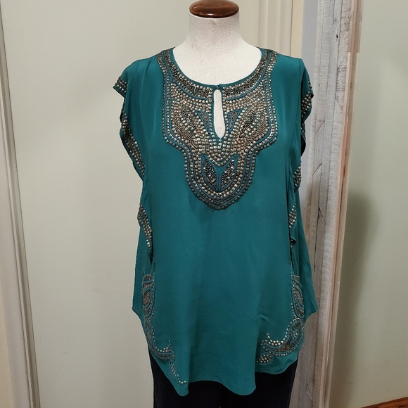Calypso St. Barth | Tops | Calypso St Barth Mila Silk Embellished Tunic ...